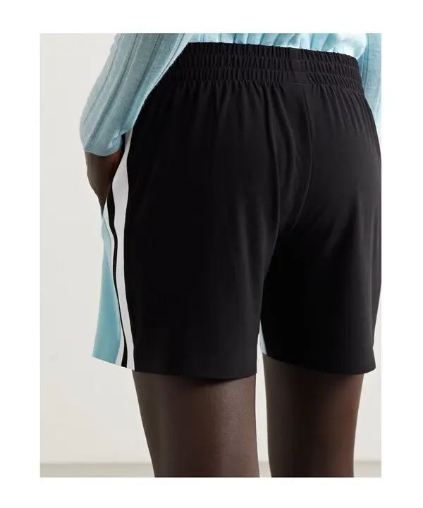 Norma Kamali Elastic Waist Color-blocked Shorts