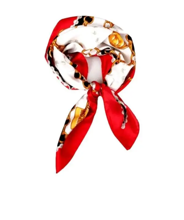 Moschino Teddy Bear Chain Printed Silk Scarf - Multicolor