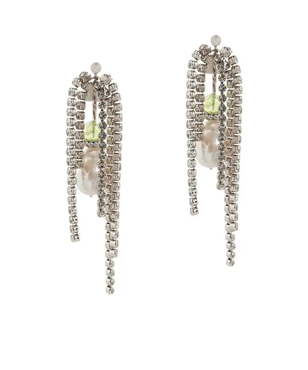 Dries Van Noten Asymmetrical Pendant Earrings - Silver