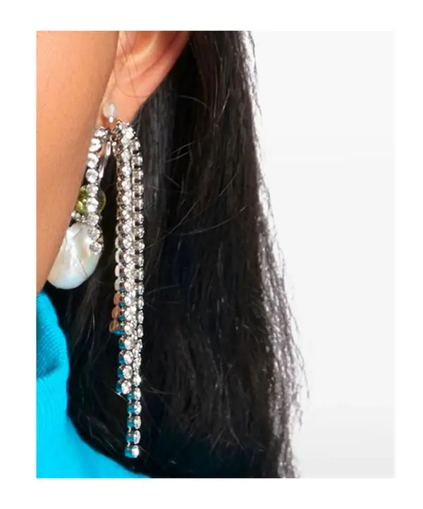 Dries Van Noten Asymmetrical Pendant Earrings - Silver