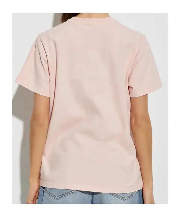 GANNI Floral Printed Crewneck T-shirt - Pink
