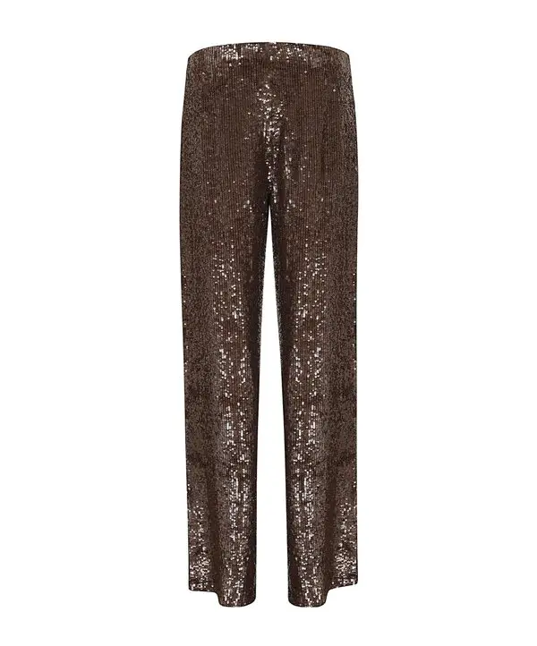 P.a.r.o.s.h Sequined Straight Leg Trousers - Brown