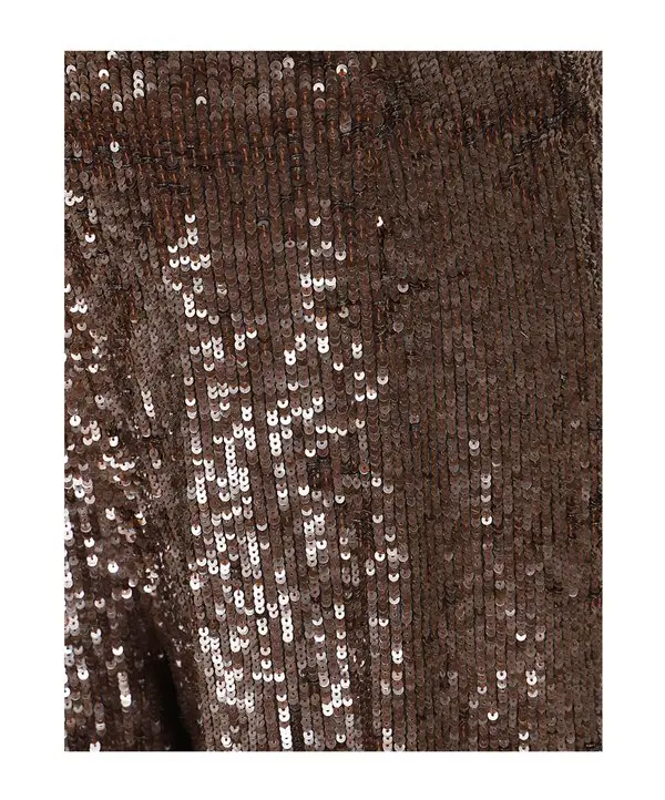 P.a.r.o.s.h Sequined Straight Leg Trousers - Brown