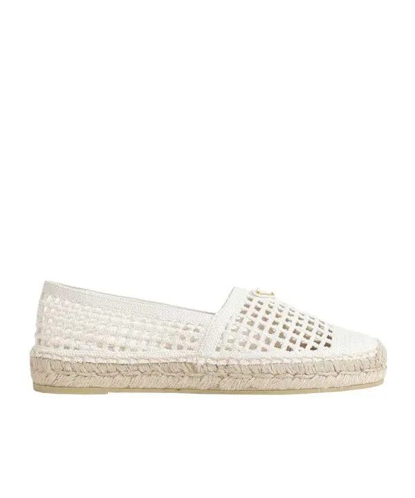 Prada Crocheted Flat Espadrilles