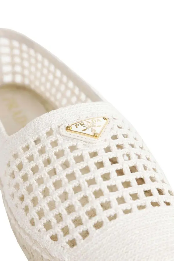 Prada Crocheted Flat Espadrilles