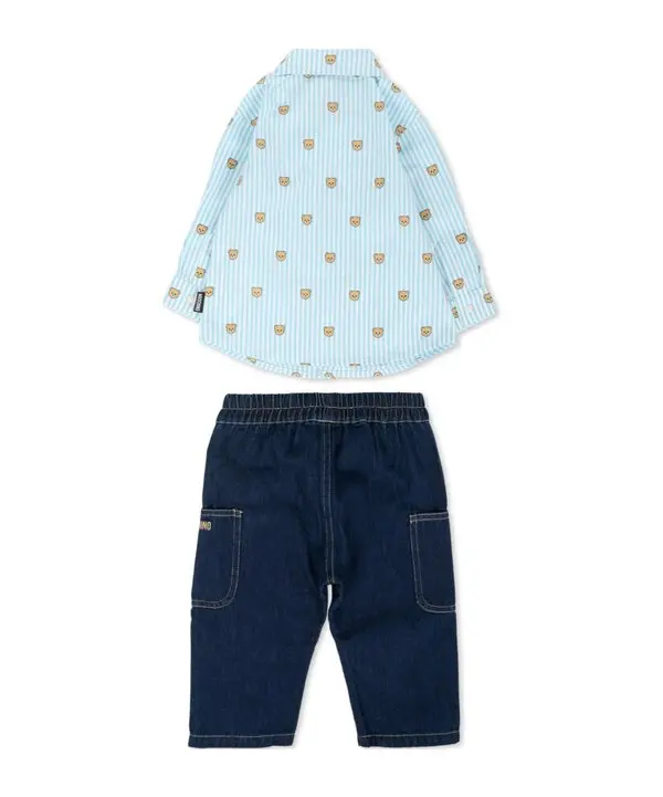 Moschino Striped Bear-print Shirt