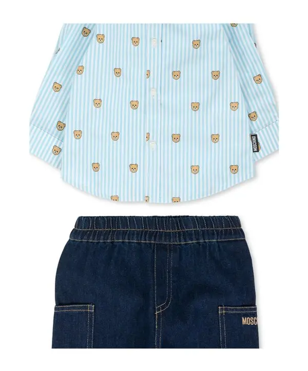 Moschino Striped Bear-print Shirt