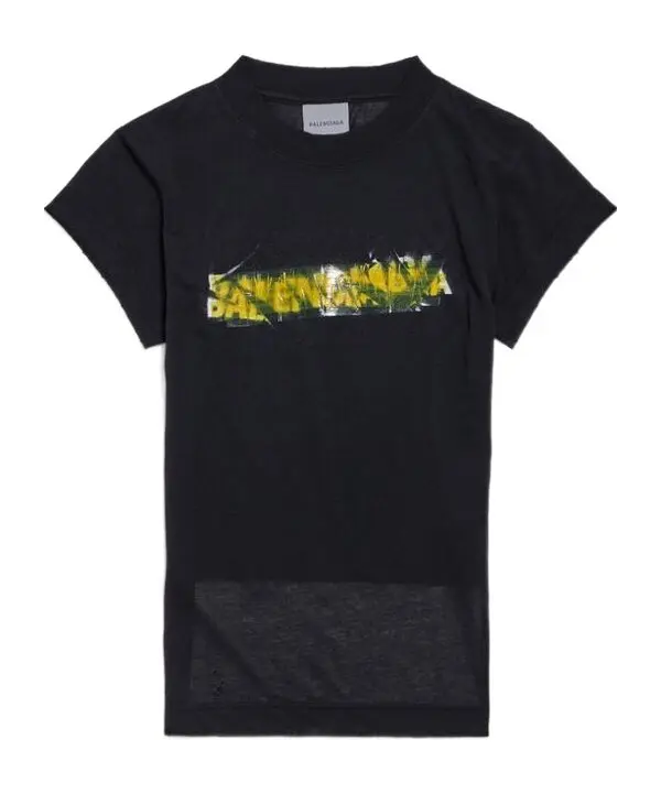 Balenciaga Logo Detailed Asymmetrical T-shirt