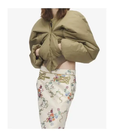 Alexander McQueen Exaggerated-shoulder Cropped Bomber Jacket - Khaki
