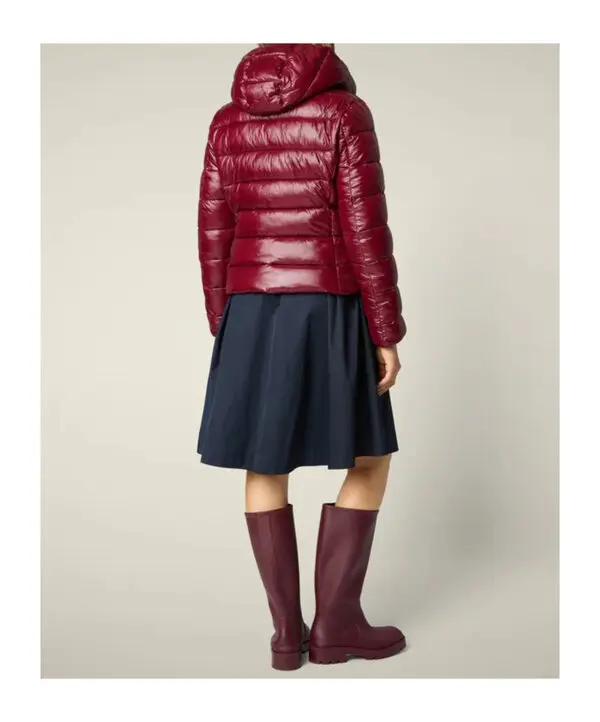 SAVE THE DUCK Padded Jacket With Detachable Hood And Logo Patch - Red