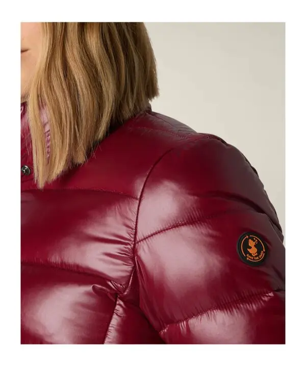 SAVE THE DUCK Padded Jacket With Detachable Hood And Logo Patch - Red