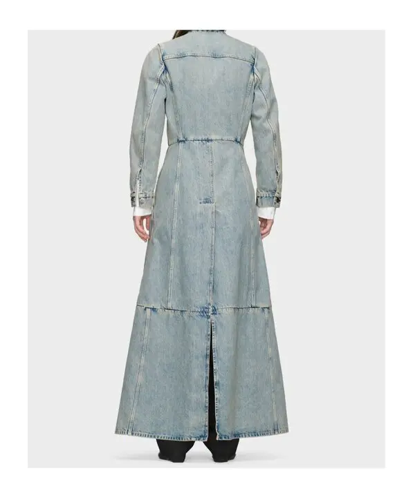 MAISON MARGIELA Patchwork Long Denim Coat - Light Blue