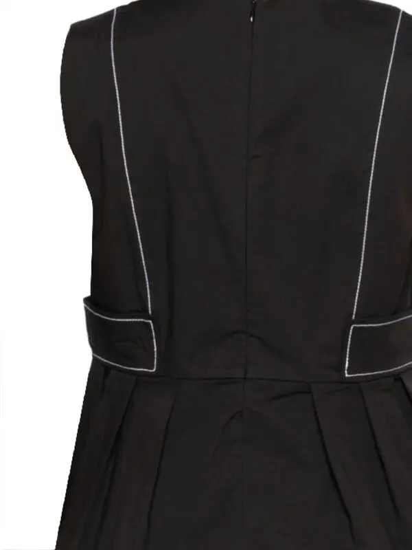 GANNI V-neck Top With Zipper Closure And Pleated Hem