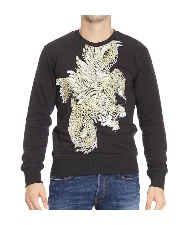 Just Cavalli Pullover Sweatshirt With Graphic Print - Black