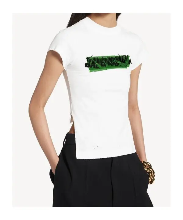 Balenciaga Messy Spray Artwork T-shirt - White