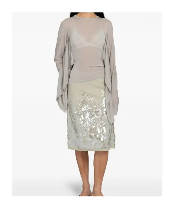 Paloma Wool Sheer Crew Neck Long Sleeve Sweater