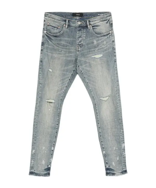 PURPLE BRAND Belt Loop Jeans With Distressed Details - Blue