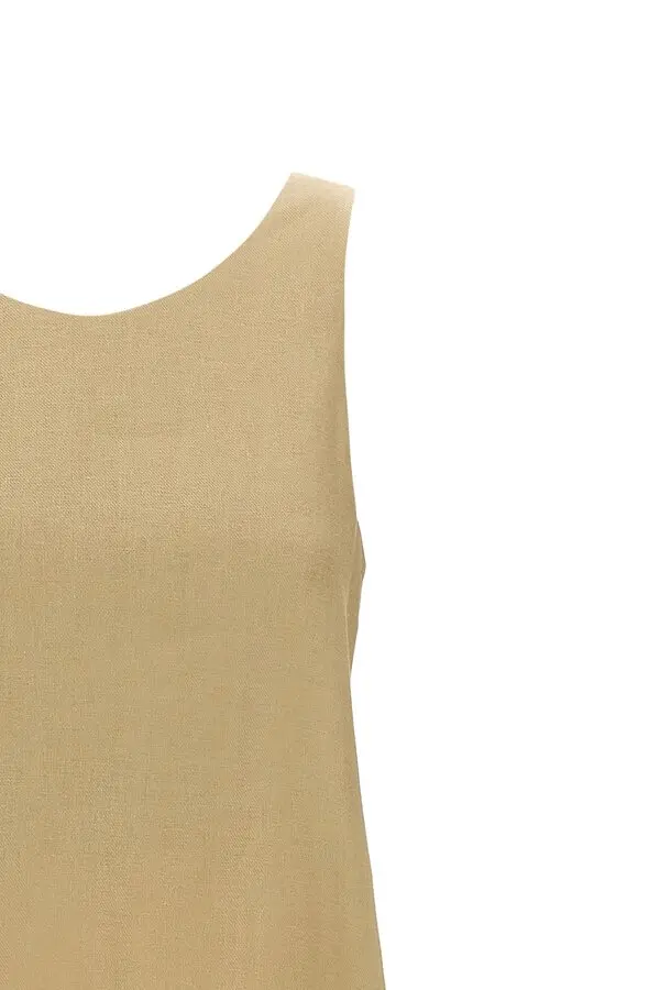 Max Mara Sleeveless Maxi Dress With Lace Detailing