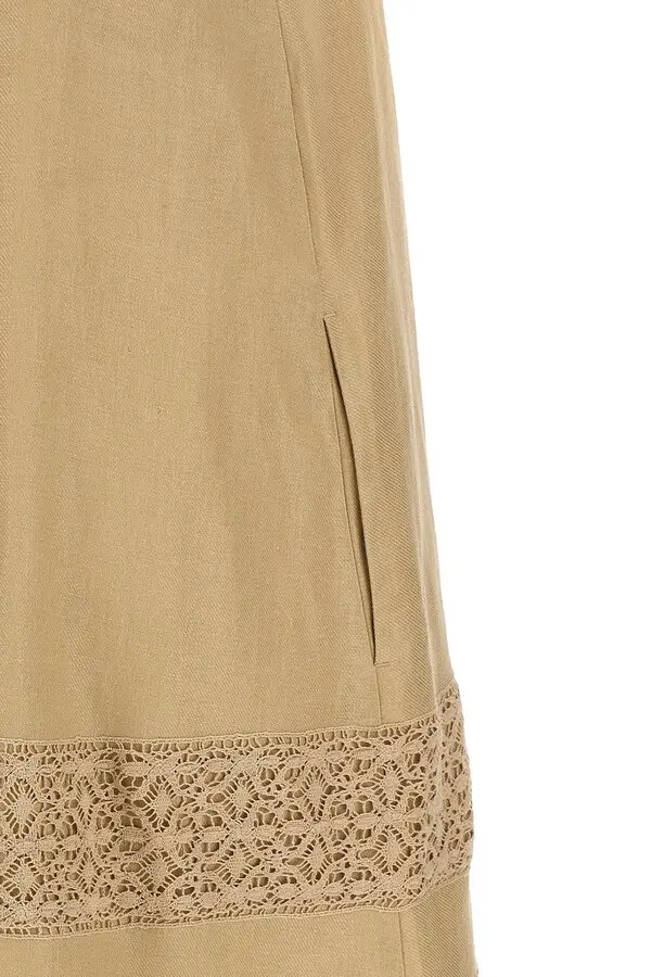 Max Mara Sleeveless Maxi Dress With Lace Detailing