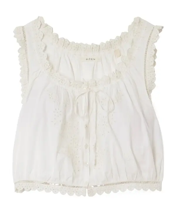 DÔEN Traveler Cropped Top - White
