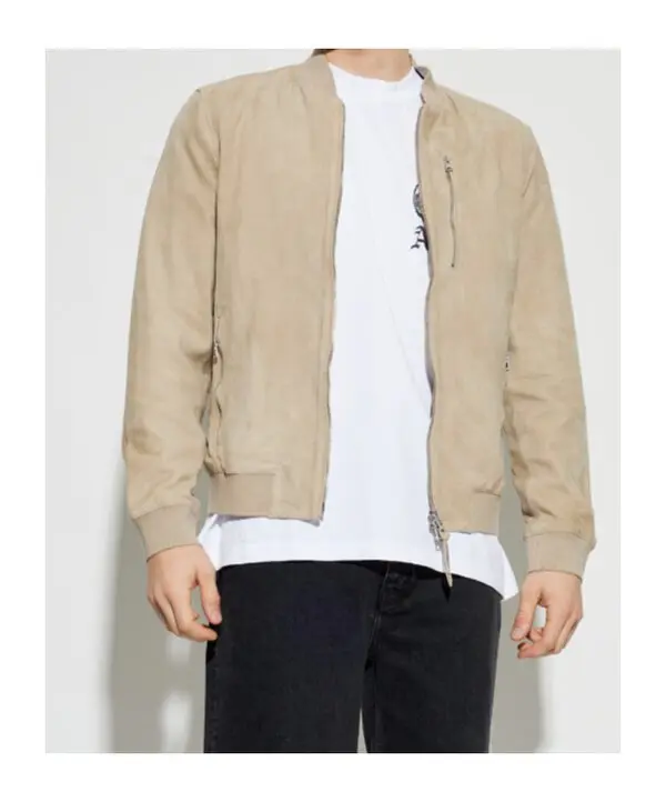 ALLSAINTS Kemble Zip-up Bomber Jacket - Dune Brown