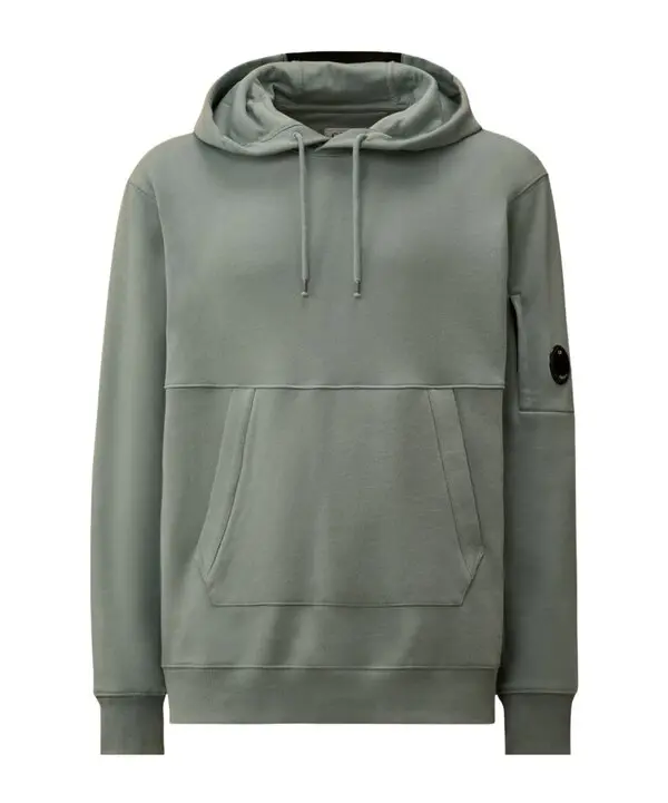 C.P. COMPANY Diagonal Raised Fleece Hooded Lens Sweatshirt - Silver-blue
