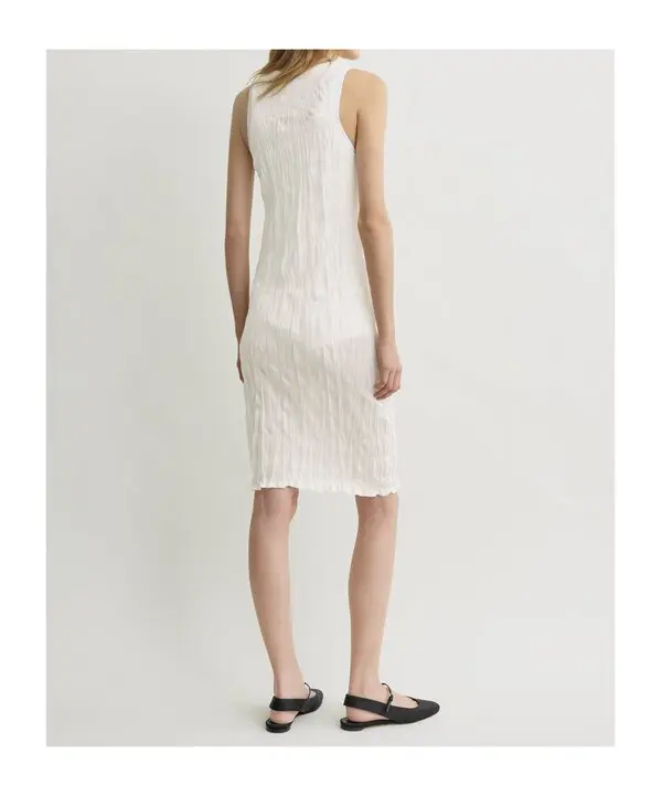 TOTEME Crinkled Knit Tank Dress - White