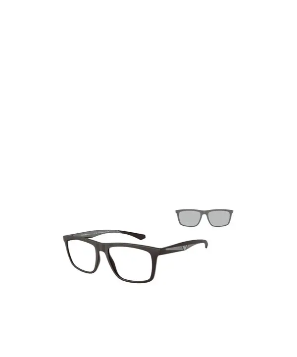 Emporio Armani Square-frame Clip-on Glasses - Black