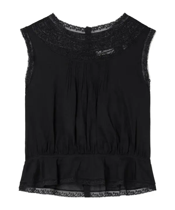 DÔEN Lilibet Lace-trimmed Sleeveless Top - Black