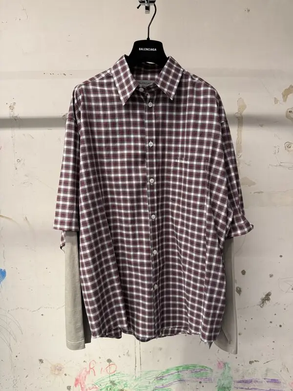 Balenciaga Checked Wrong Sleeved Shirt