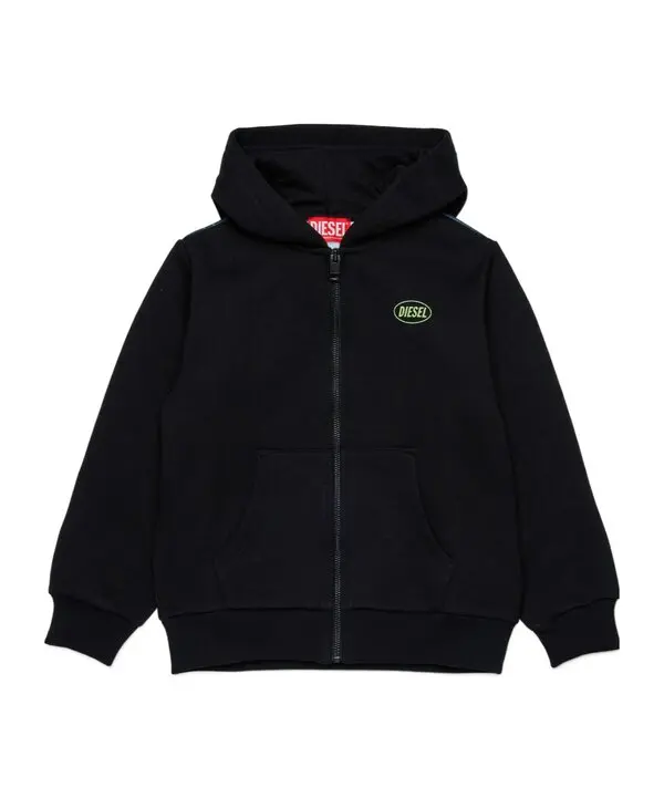 DIESEL® Zip-up Hoodie With Graphic Back Panel