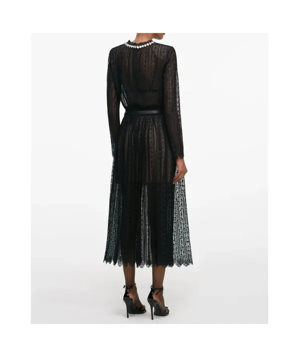 SELF-PORTRAIT Organza Lace Midi Skirt