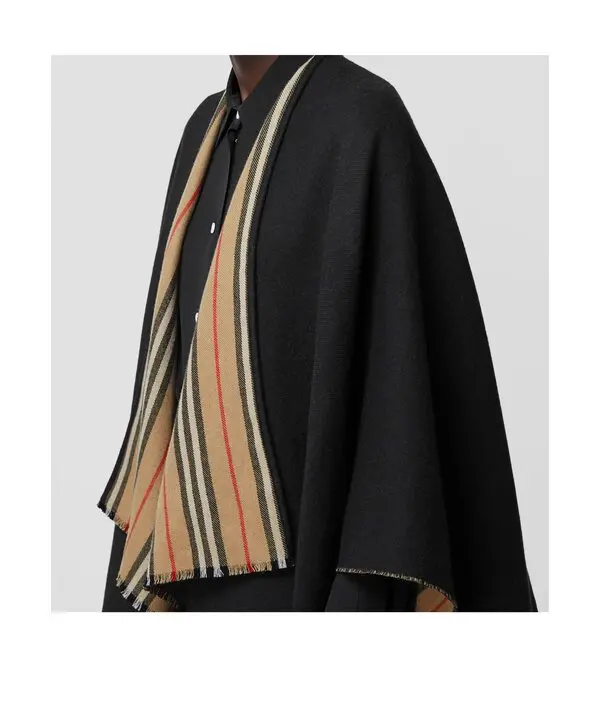 Burberry Icon Stripe Wool Reversible Cape
