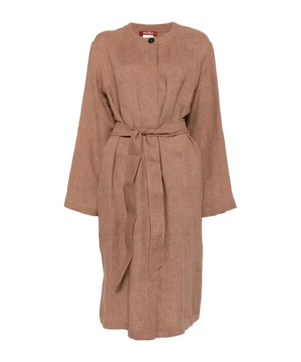 Max Mara Lembo Belted Long-sleeve Midi Dress - No