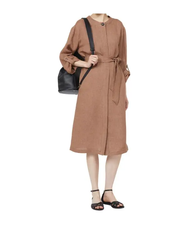 Max Mara Lembo Belted Long-sleeve Midi Dress - No