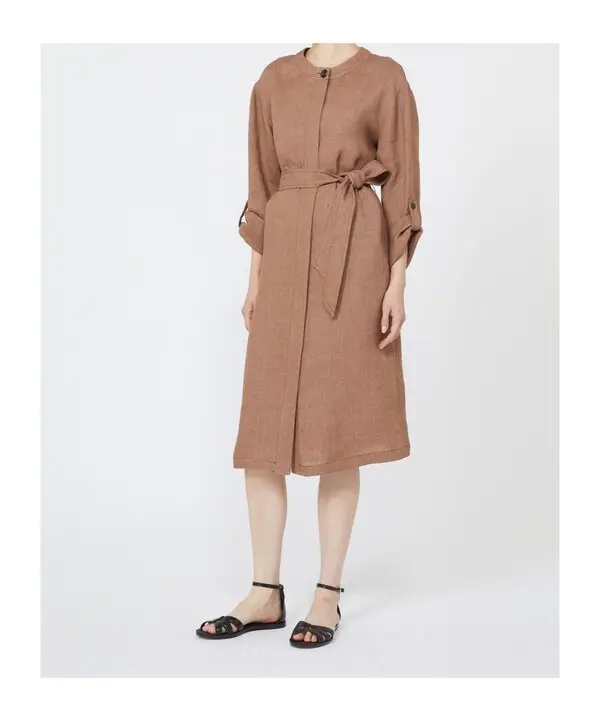 Max Mara Lembo Belted Long-sleeve Midi Dress - No