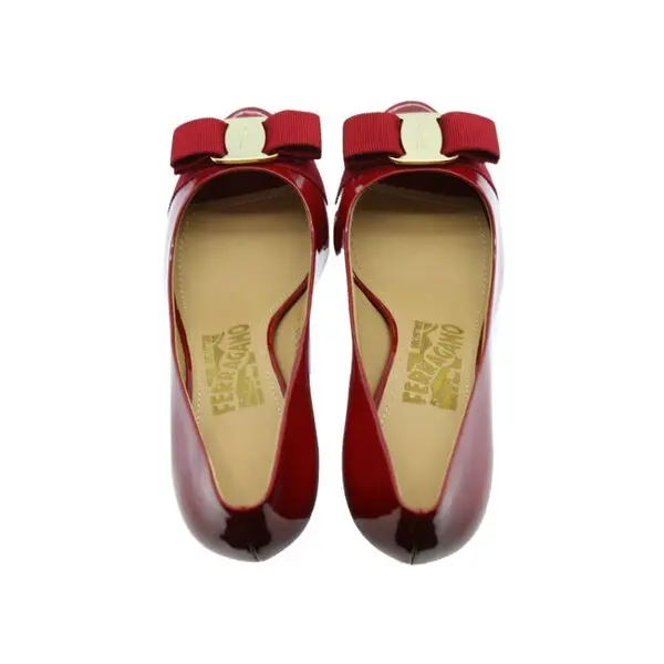 FERRAGAMO Bow Detail Peep-toe Wedge Heels
