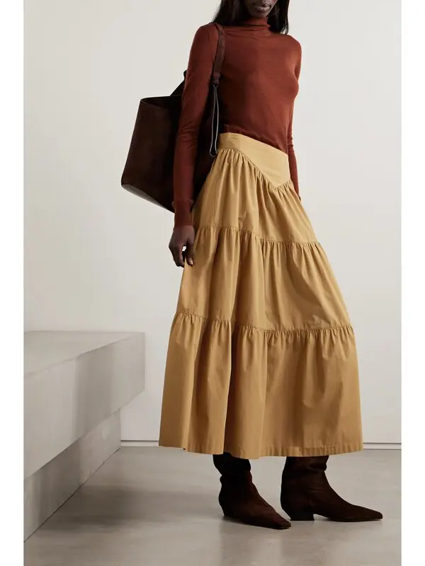 DÔEN Patchwork Design Midi Skirt