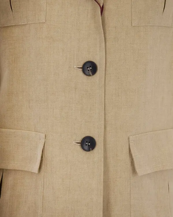 Max Mara Buttoned Jacket With Drawstring Waistband - Colonial