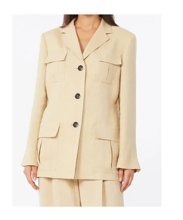 Max Mara Buttoned Jacket With Drawstring Waistband - Colonial