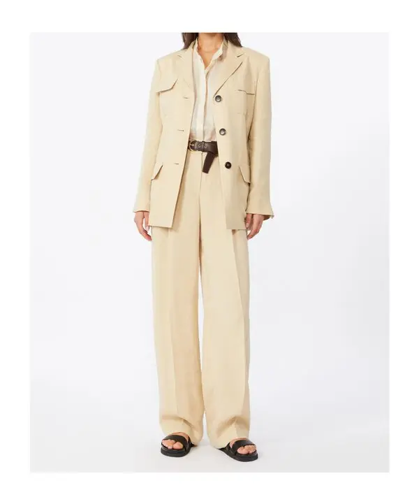 Max Mara Buttoned Jacket With Drawstring Waistband - Colonial