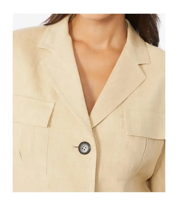 Max Mara Buttoned Jacket With Drawstring Waistband - Colonial