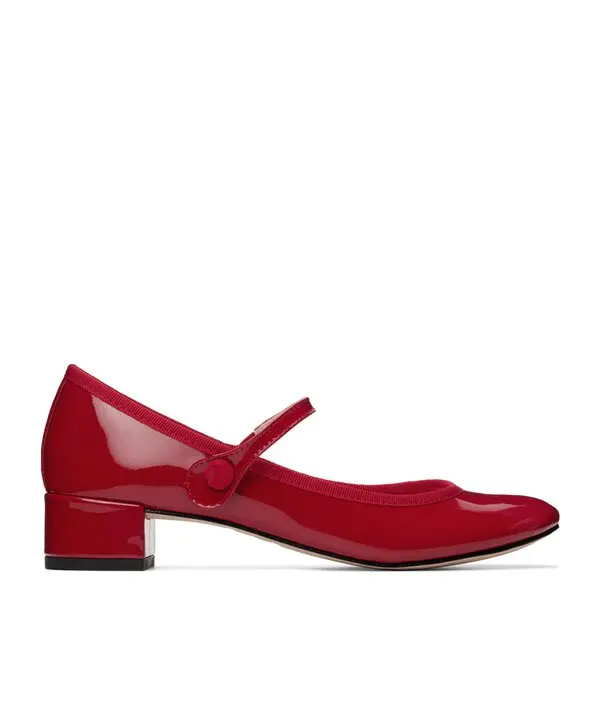 Repetto Rose Mary Jane High Heels - Flame Red