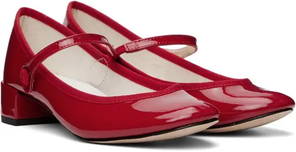 Repetto Rose Mary Jane High Heels - Flame Red