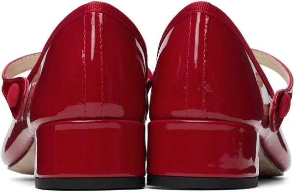 Repetto Rose Mary Jane High Heels - Flame Red