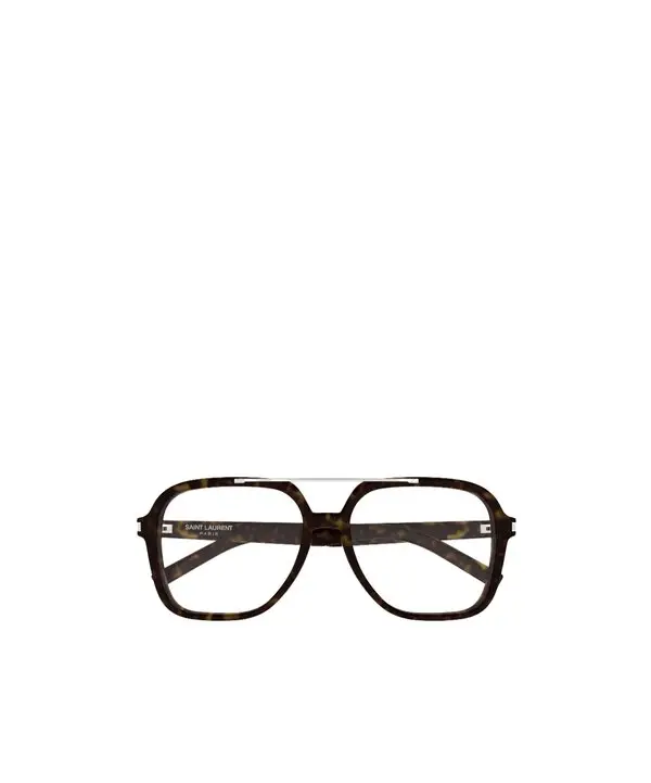 Saint Laurent Tortoiseshell-effect Double-bridge Eyeglasses