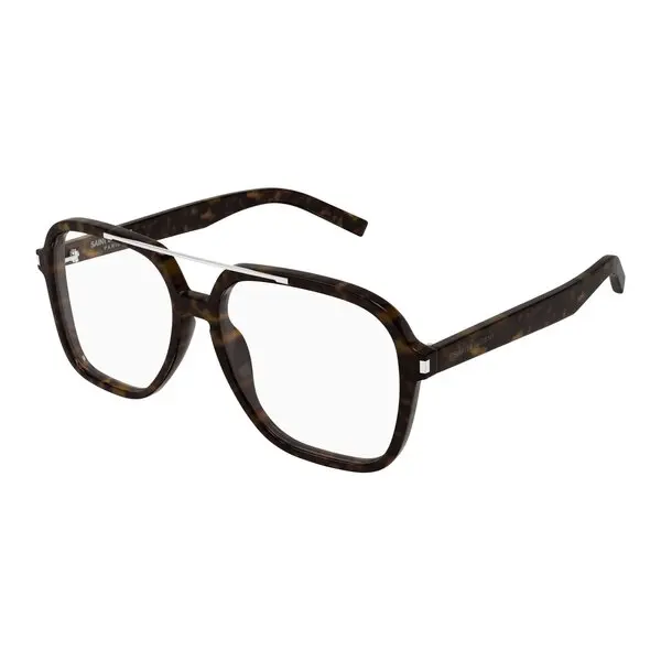 Saint Laurent Tortoiseshell-effect Double-bridge Eyeglasses