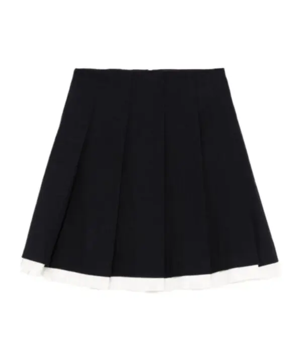 SHUSHU/TONG Patchwork Lace Wide Pleat Skirt - No