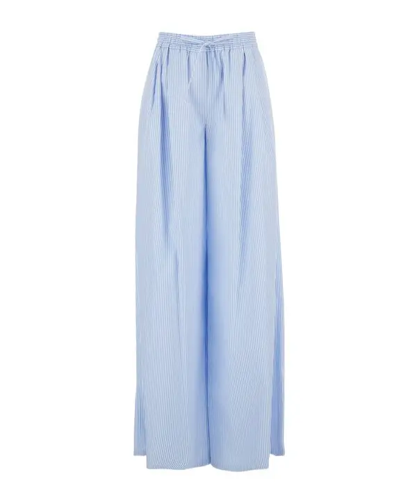 Dolce & Gabbana Striped Wide-leg Trousers - Light Blue