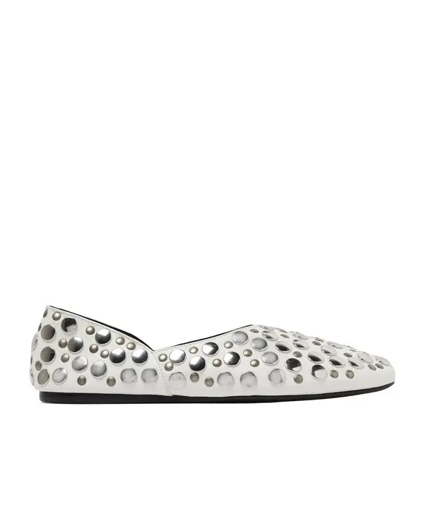 Khaite Studded Ballet Flats - Optic White